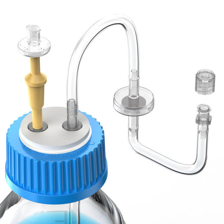 GL45 Liquid Media Extractor Cap,Blue GL45 Safety Cap with Self-Healing Injection Port for Lab ...