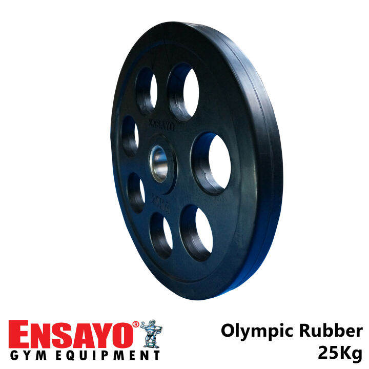 ENSAYO Olympic Weight PLATES 25Kg Rubber Iron 2-Inch Hole Size Heavy ...