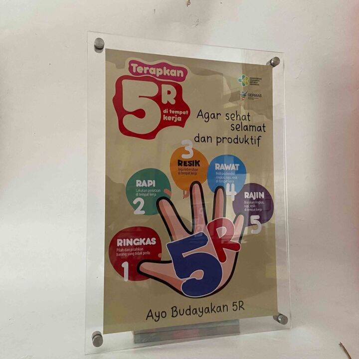 Poster Akrilik Instansi, Budayakan 5 R, Poster Akrilik Budaya Kerja ...