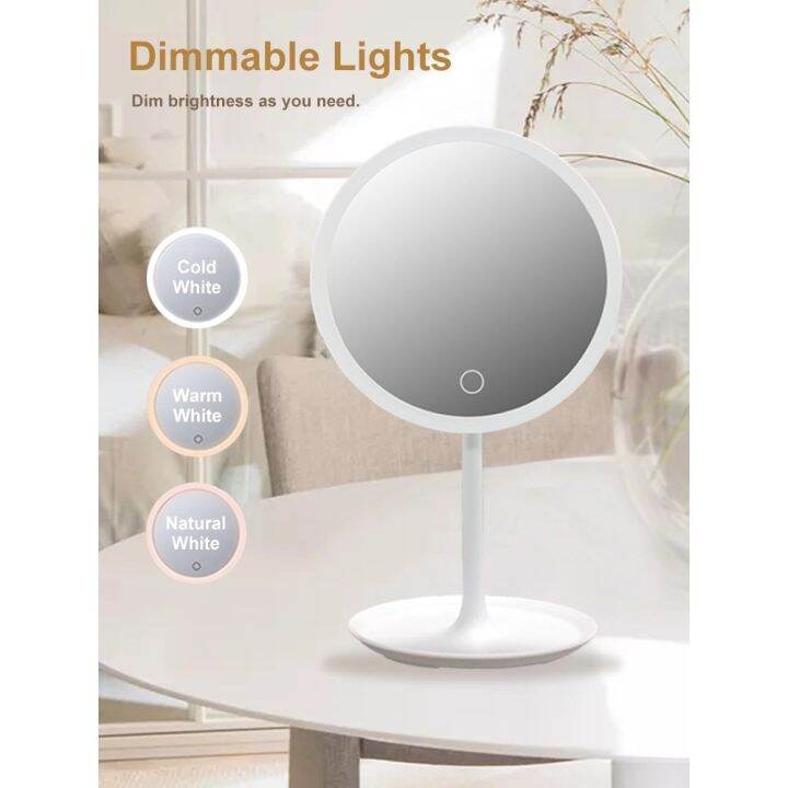 LED Mirror LED Makeup Mirror Rechargable Vanity Mirror with 3 Lights ...