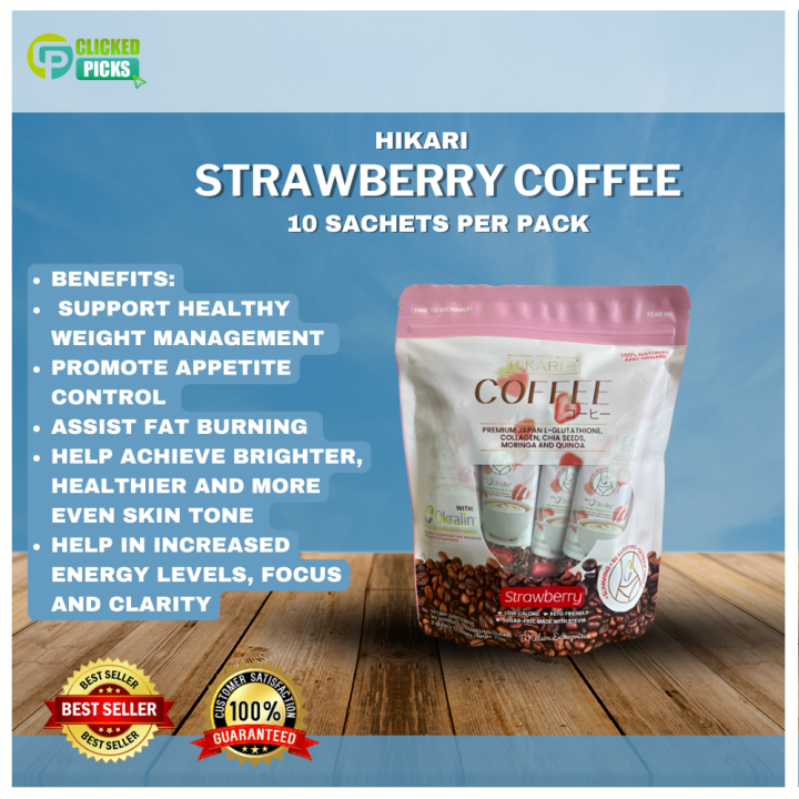 Original HIKARI COFFEE ( Strawberry Flavor 10 sachets per pack) - Low ...