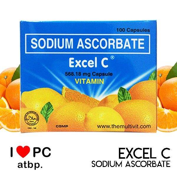 Excel C Vitamin C (Sodium Ascorbate 568.18mg) 100 Capsules | Lazada PH