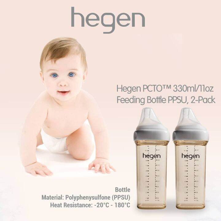 Hegen PCTO Feeding Bottle PPSU Botol Susu 330ml Twin Pack - 2pcs | Lazada Indonesia