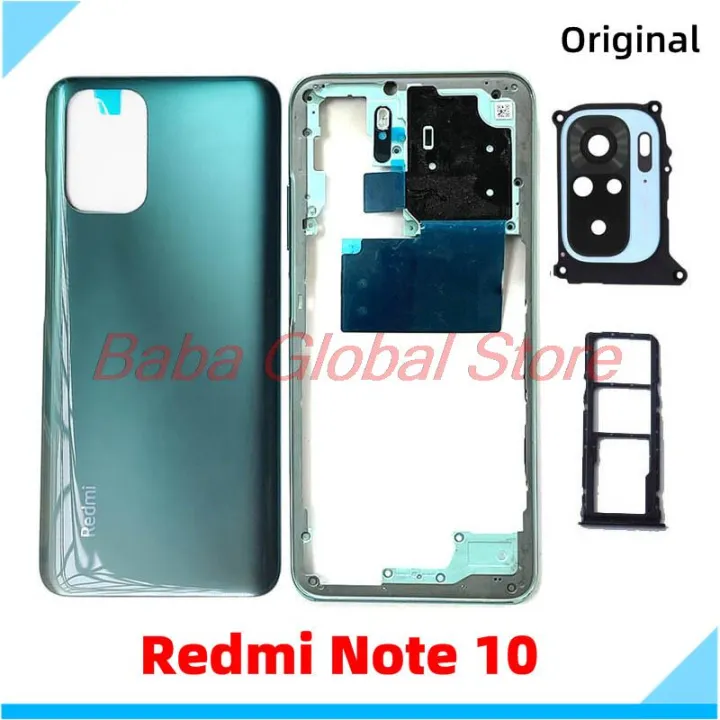 Original Housing Repair For Xiaomi Redmi Note 10 Back Cover + Middle ...