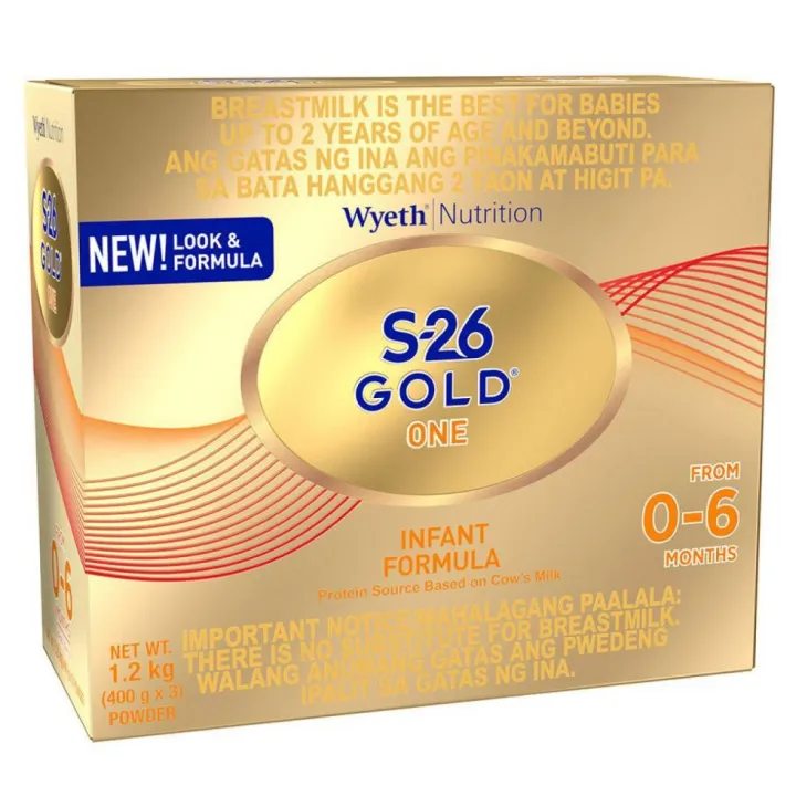 S-26 Gold® One Infant Formula For 0-6 Months Bag In Box (400G X 3) Plain 1.2Kg | Lazada PH