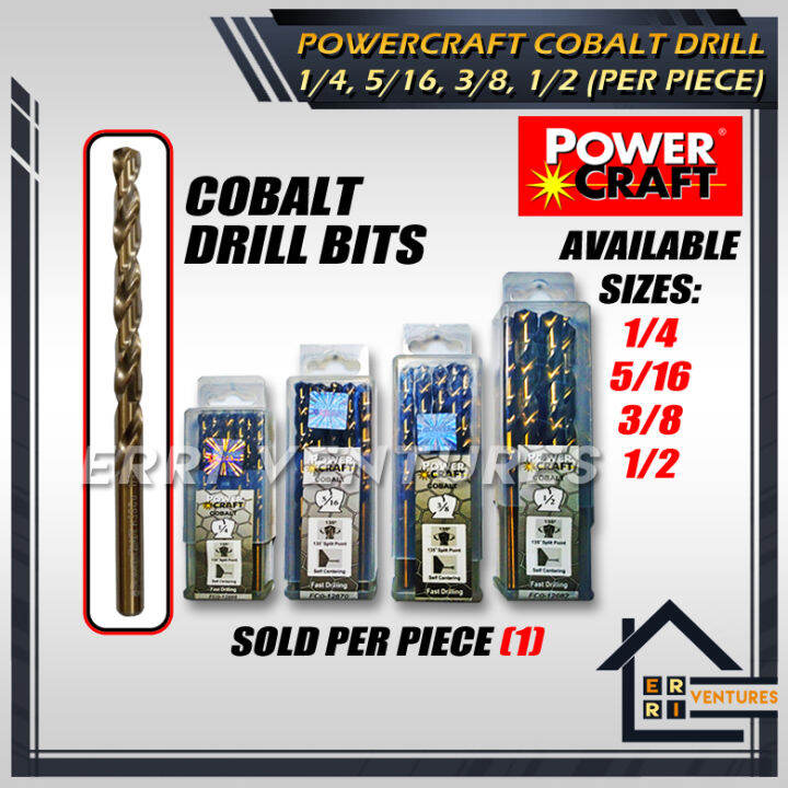 [Power Craft] Cobalt Drill Bit 1/4, 5/16, 3/8, 1/2 (per piece ...