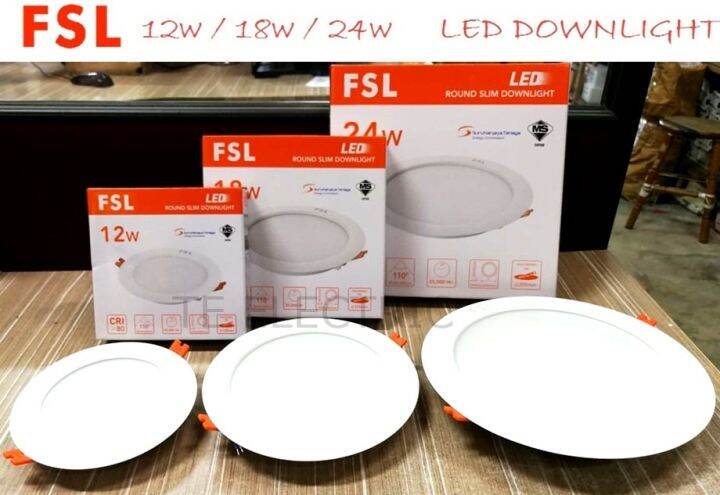 FSL 4" 12W / 6" 18W / 8" 24W LED DOWNLIGHT ROUND PANEL LAMP SIRIM BULAT | Lazada