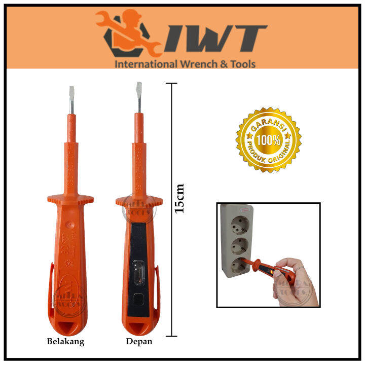 IWT Test Pen AC Listrik 15cm Anti Pecah - Obeng Tespen Testpen Original ...