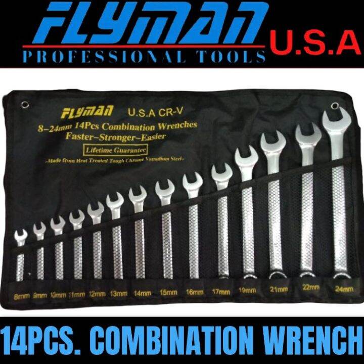 Flyman Tools 14PCS SET Combination Wrench SET sizes 8MM 9MM 10MM 11MM ...