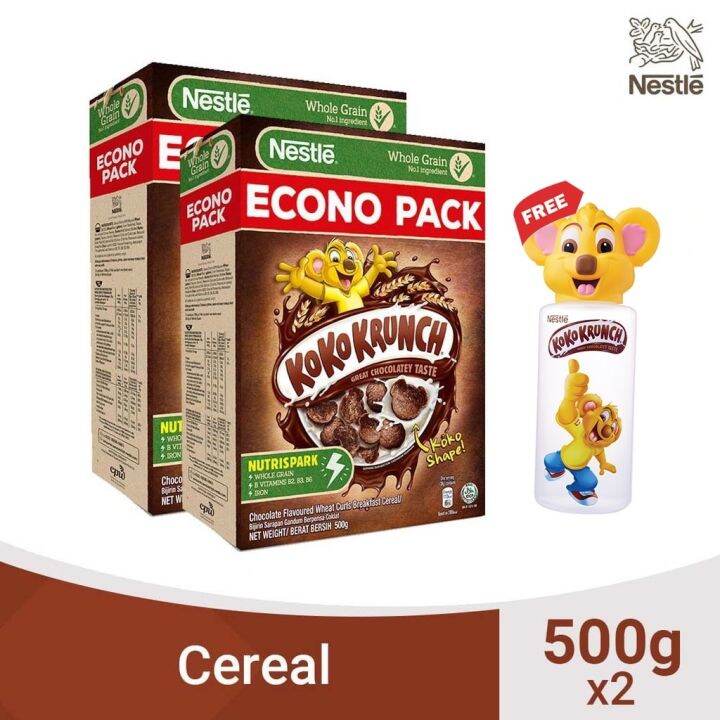Snack Bar KOKO KRUNCH Breakfast Cereal 500g - Pack of 2 with FREEBottle ...