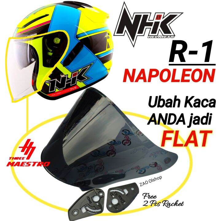 Kaca Helm NHK R1 NAPOLEON Visor Helmet FLAT venom open TEBAL PREMIUM by ...