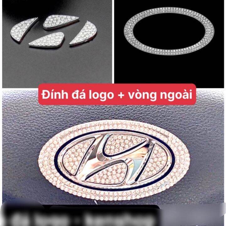 đính đá logo volang xe Hyundai I10 , Kona , Accent , Santafe , Tucson ...