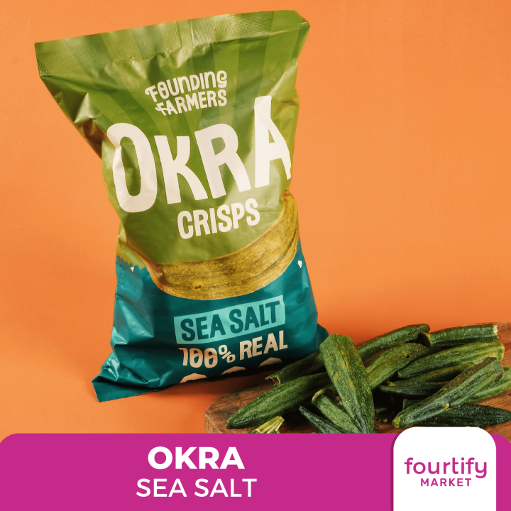 Founding Farmers Okra Veggie Crisps in Sea Salt 70g | Vegan, No Cholesterol, Fiber Source ...