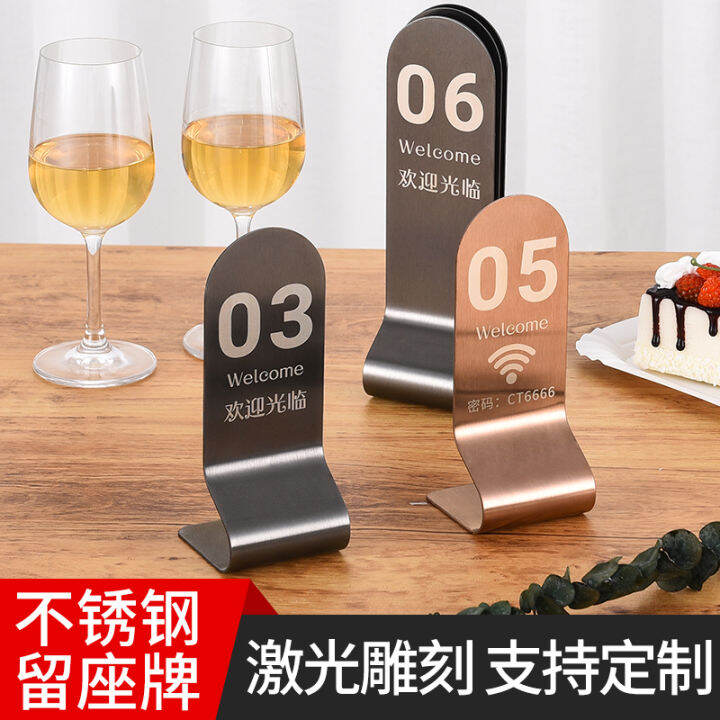 Table Board Stainless Steel Table Card Restaurant Double-Sided Creative ...