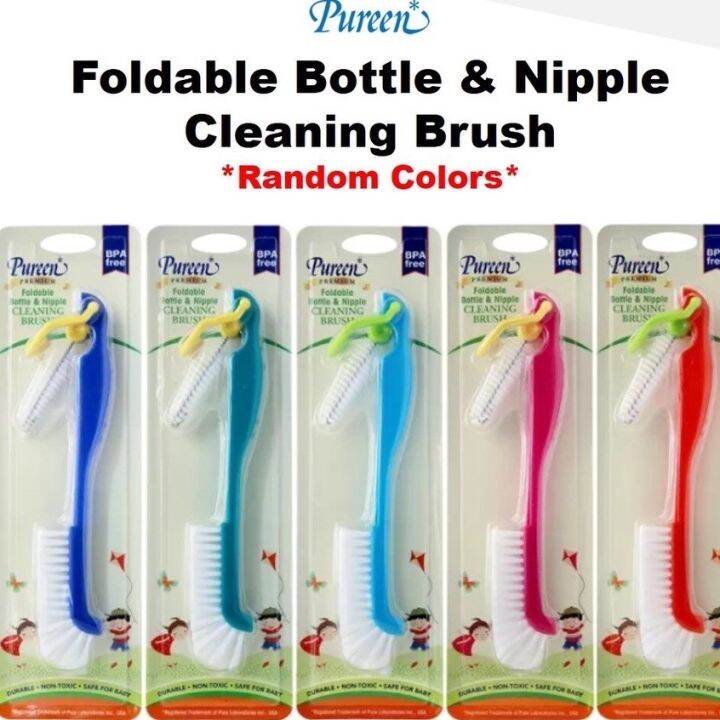 Pureen FCB Foldable Bottle & Nipple Cleaning Brush Berus Botol Susu ...