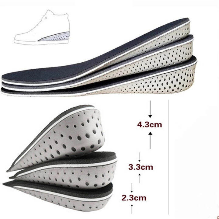 1 Pair Height Increase Insole Full/Half Size Hard Breathable Memory Foam Heel Lifting Inserts ...