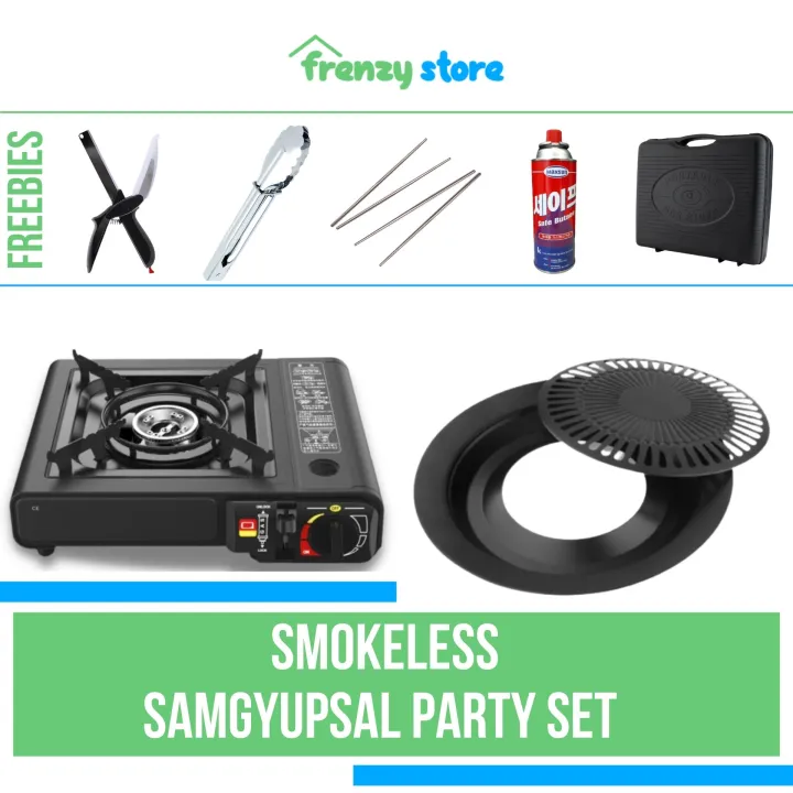 SMOKELESS Korean Samgyupsal Party Set Portable Gas Stove Best for ...