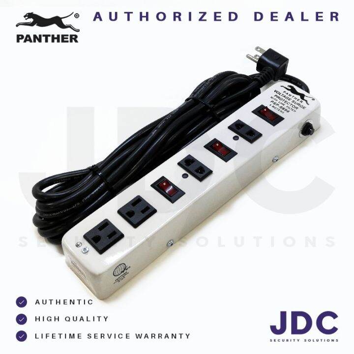 Panther PSP-0896 Extension Cord with Surge Protector, 1 C/B, 3 Switches ...