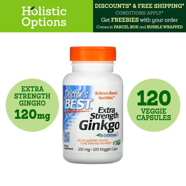 [Authentic] Extra Strength Ginkgo Biloba, 120 mg, 120 Veggie Caps ...