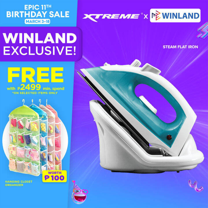 XTREME HOME by Winland 1600w Cordless Wireless Steam Flat Iron with ...