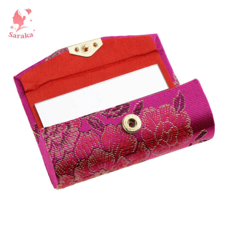 Saraka 5ชิ้นกระจกกล่องเก็บของพร้อมกับเคสลิปสติกผ้าจีน | Lazada.co.th