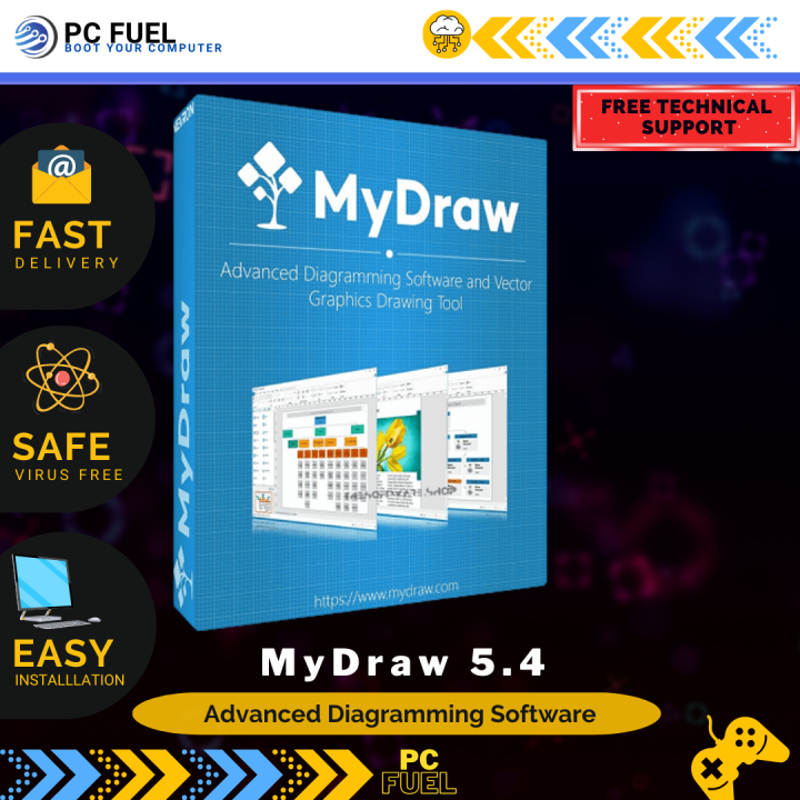 MyDraw 5.4 Advanced Diagramming Software Create flowcharts, organizational charts, mind maps ...