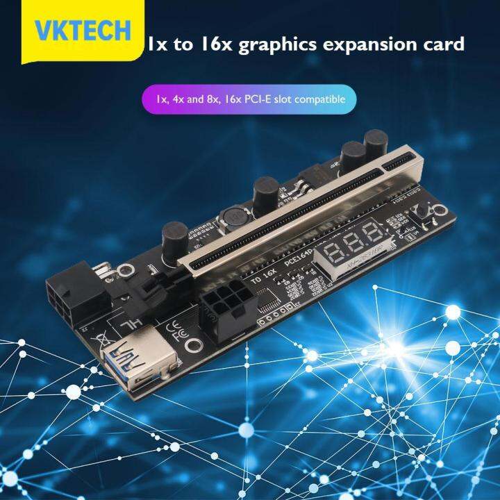 [Vktech] PCI-E 1X to 16X Riser Extender Graphics Card PCI Express ...