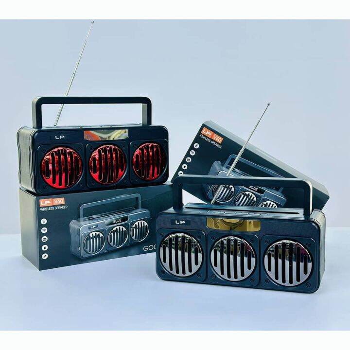 LP V60 HIFI 360 sound portable wireless bluetooth speaker digital | Lazada