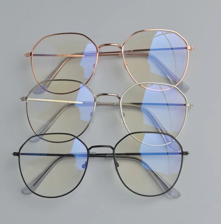 Myopia Glasses Women Metal Frame Glasses Anti-Blue Light Myopia ...