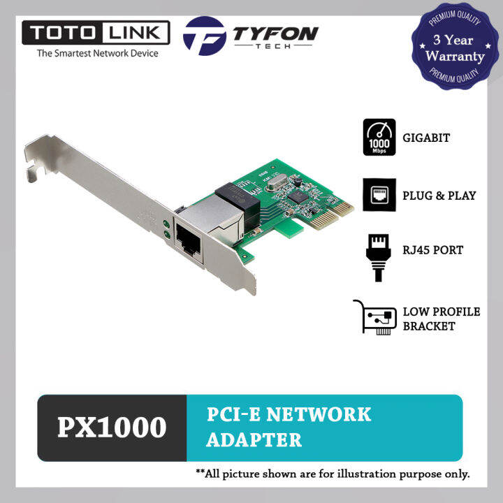 Totolink Gigabit PCI-E Network Adapter PX1000 | Lazada