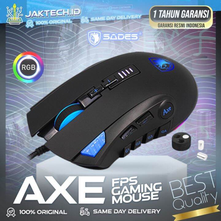 Sades Axe Mouse Gaming Macro RGB FPS/Moba Mechanical Black Original - Hitam | Lazada Indonesia
