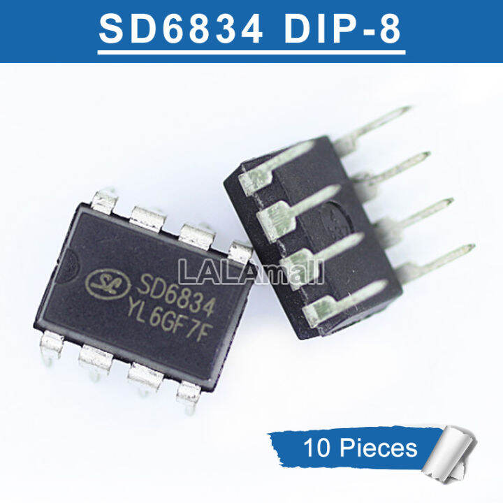 10pcs SD6834 DIP-8 SD6834B DIP SO6834 6834 DIP8 PWM + PFM Controller IC ...