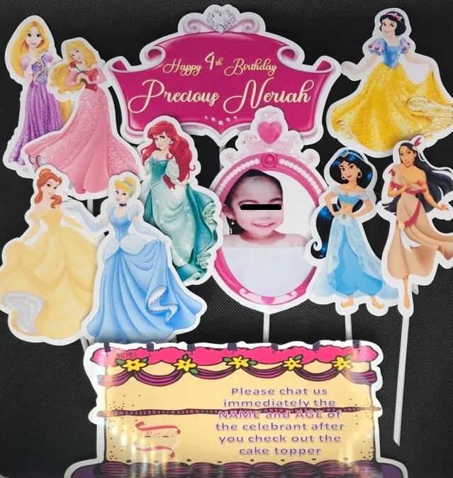 PRINCESS CAKE TOPPERS with personalized name and age. | Lazada PH