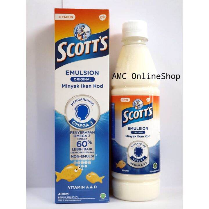 Scott's Emulsion ORIGINAL 400ml - Scott Emulsion Original Cod Liver Oil ...