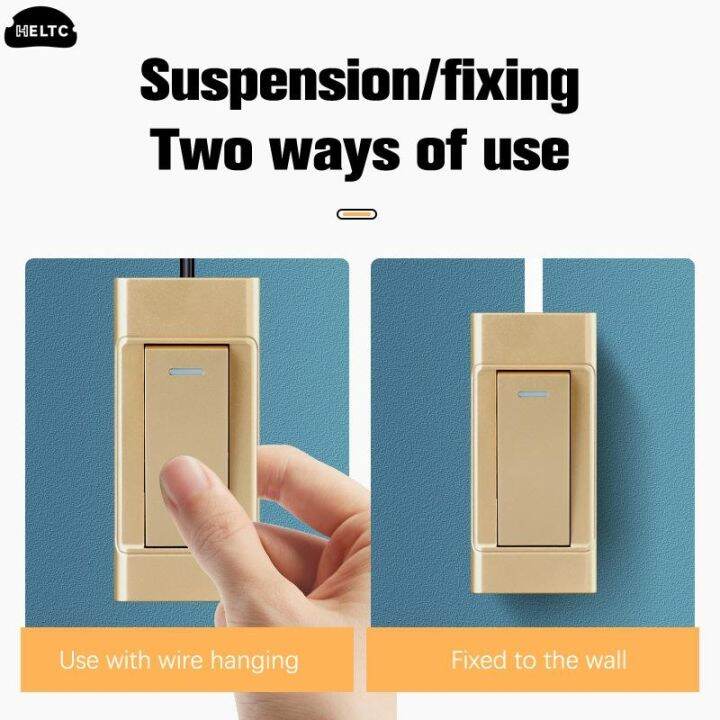 1 Gang 2 Way Surface Mount Switch Wire Hanging Installation Bedside On ...