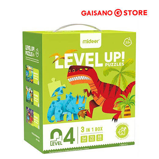 Mideer Level Up Puzzles 3 in 1 Level 4 Dinosaurs | Lazada PH