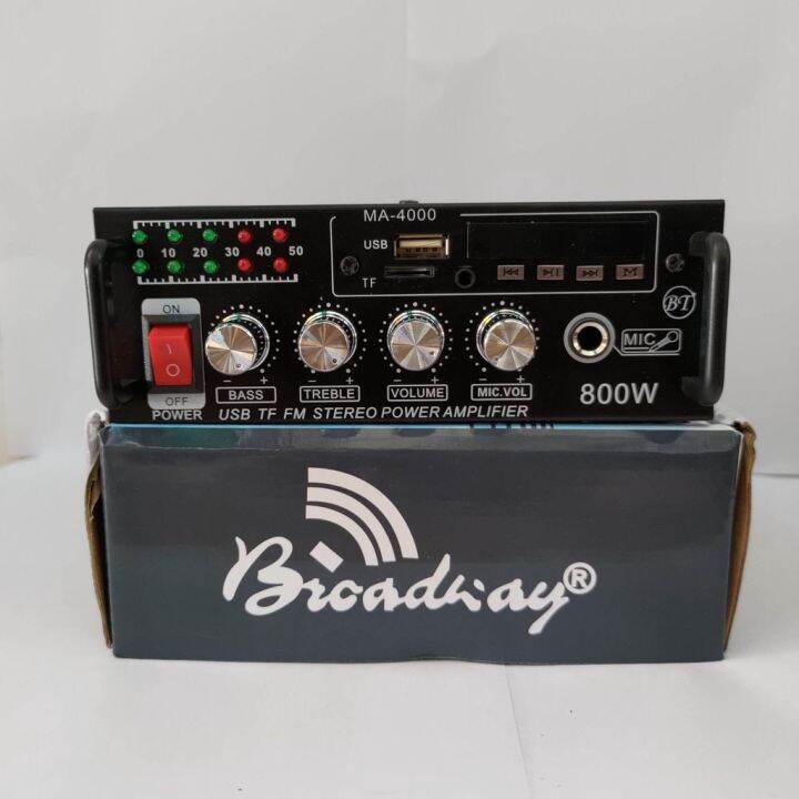 BROADWAY MA-4000 USB TF STEREO POWER AMPLIFIER 800W | Lazada PH