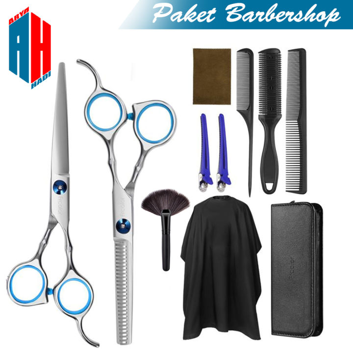 Paket Peralatan Barbershop Gunting Potong Rambut Sasak Dan Lurus Set ...