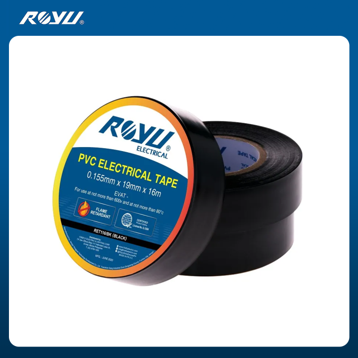 Royu PVC Electrical Tape (Black, Red, White, Green, Yellow) | Lazada PH