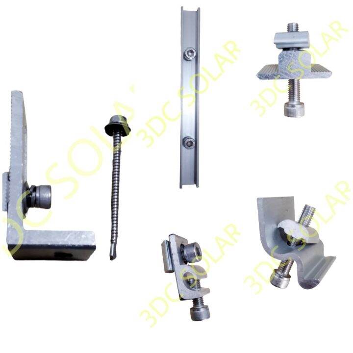 quun00 Solar Mounting Accessory For Panel L-Foot End Clamp Mid Clamp ...