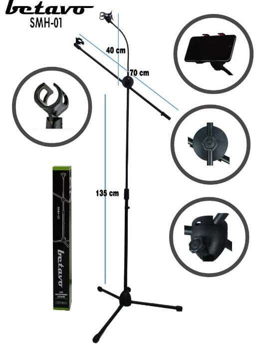 Tiang Mic Stand Mic BETAVO SMH-01 Stand Microphone Tiang Mikrofon ...