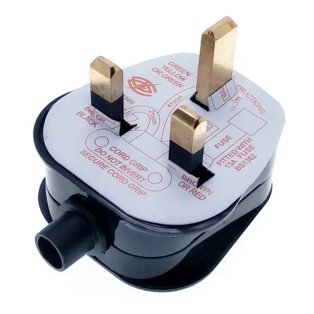 Uk Standard Diy Replacement Rewireable Power Plug Ac250v 13amp Fused ...