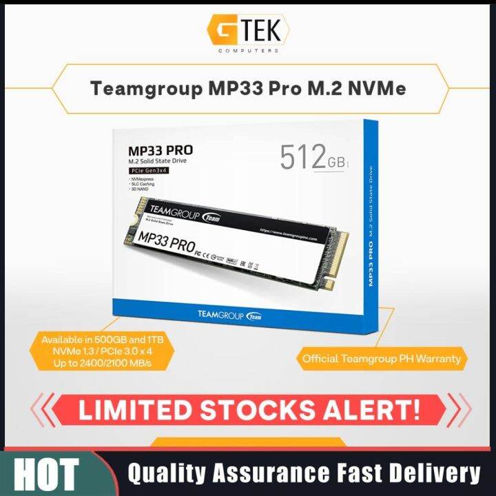Teamgroup MP33 Pro 512GB 1TB M.2 NVMe PCIe 3.0 x 4 | Lazada PH