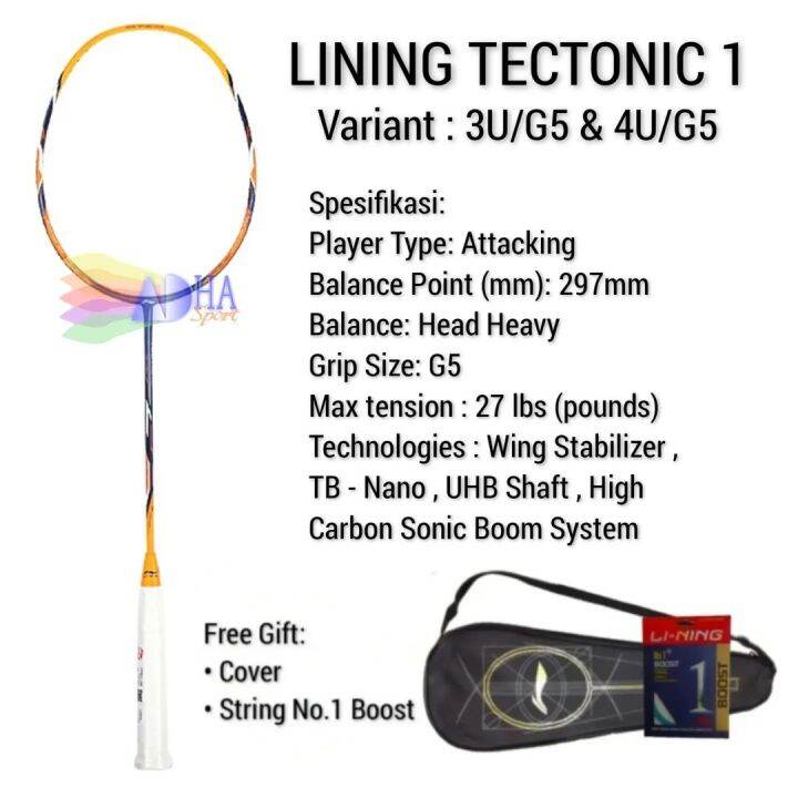 Raket Badminton Lining Tectonic 1 Original Bulutangkis Murah Diskon ...