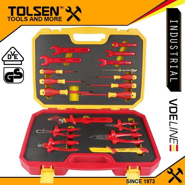 Tolsen Premium VDE 18pcs Insulated Hand Tools (w/ Case) GS Approved ...