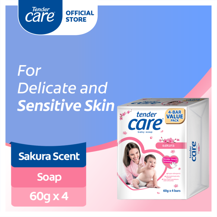 Tender Care Sakura Scent Hypo-Allergenic Baby Soap 60gx4 | Lazada PH