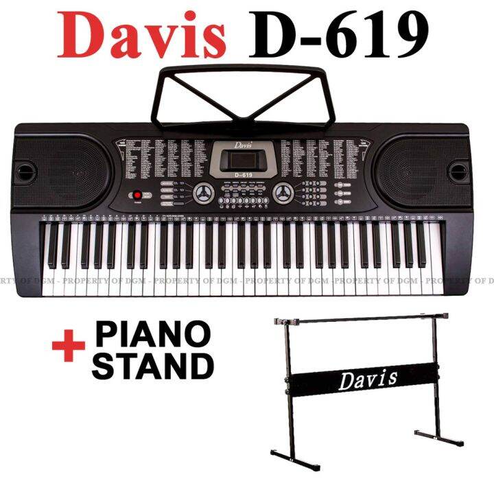 61 keys Electronic Keyboard D-619 High Quality Piano with Piano Stand ...