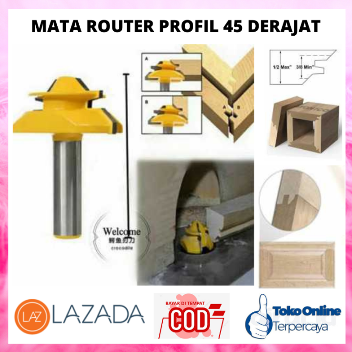 Mata Bor Bor Drill Bit Router Profil Kayu Panel Pintu Lengkap 6mm 3 8 ...