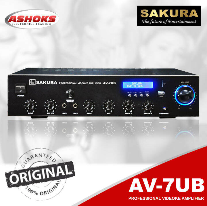 Sakura AV 7UB Amplifier / 850w X 2 / 2 Channel / 2 Mic Input ...