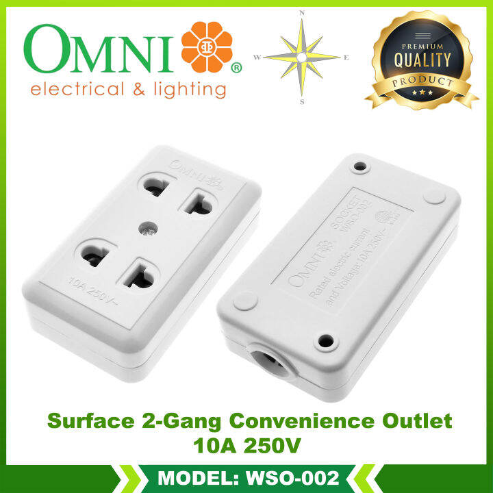 Omni Surface 2-Gang Convenience Outlet 10A 250V (WSO-002) | Lazada PH